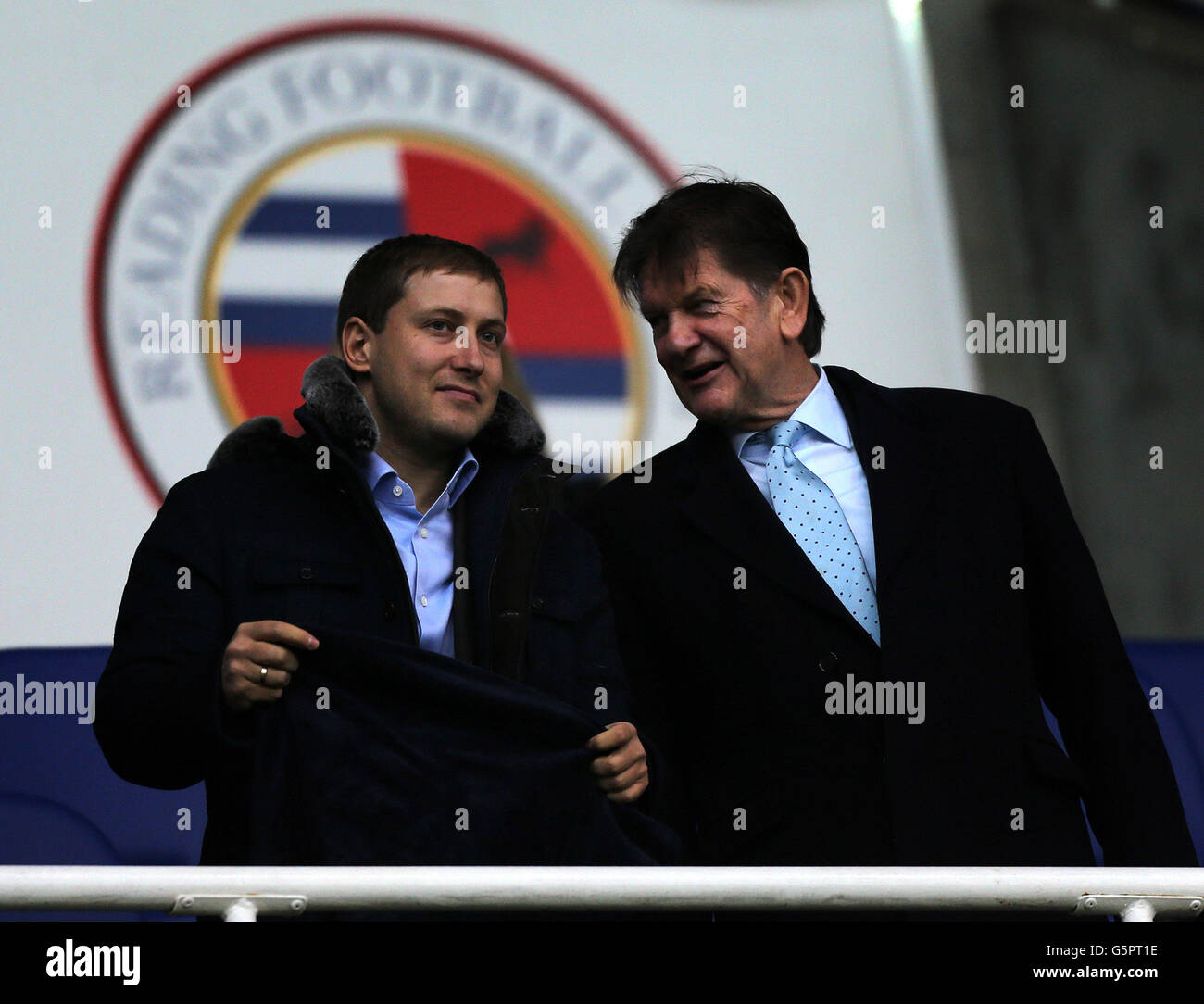 Reading owner Anton Zingarevich (left) with chairman John Madejski ...