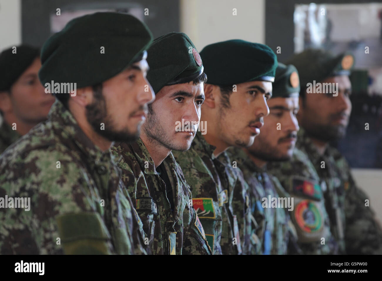 Members of the Afghan National Army attend a mortar course graduation ...