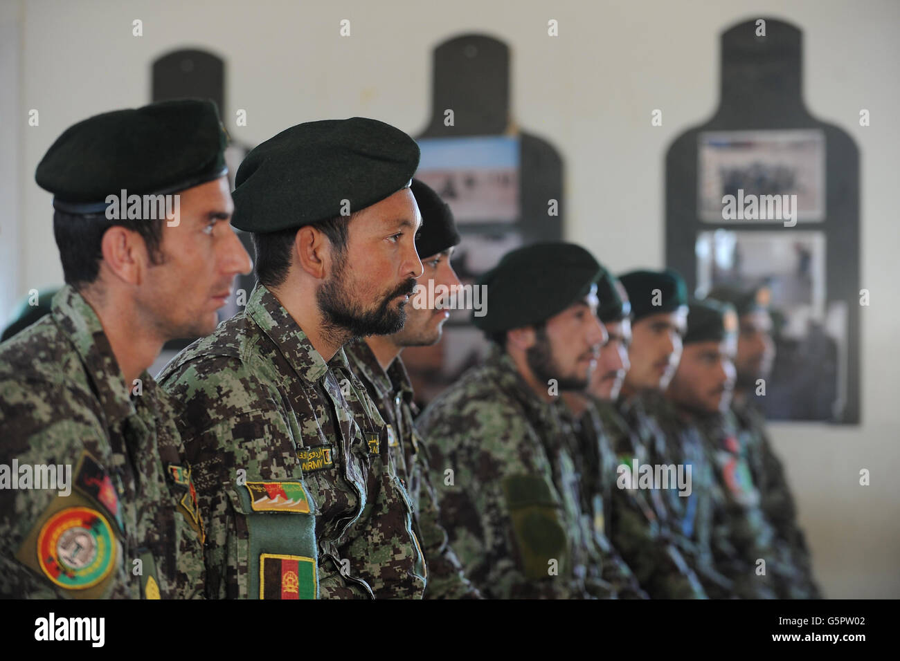Members of the Afghan National Army attend a mortar course graduation ...