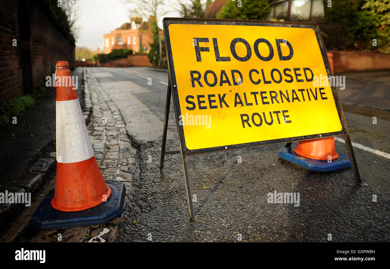 General Stock - Flood Warning Signs Stock Photo - Alamy