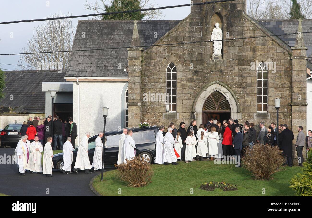 General view funeral catherine gowing st flannans church in kinnitty hi ...