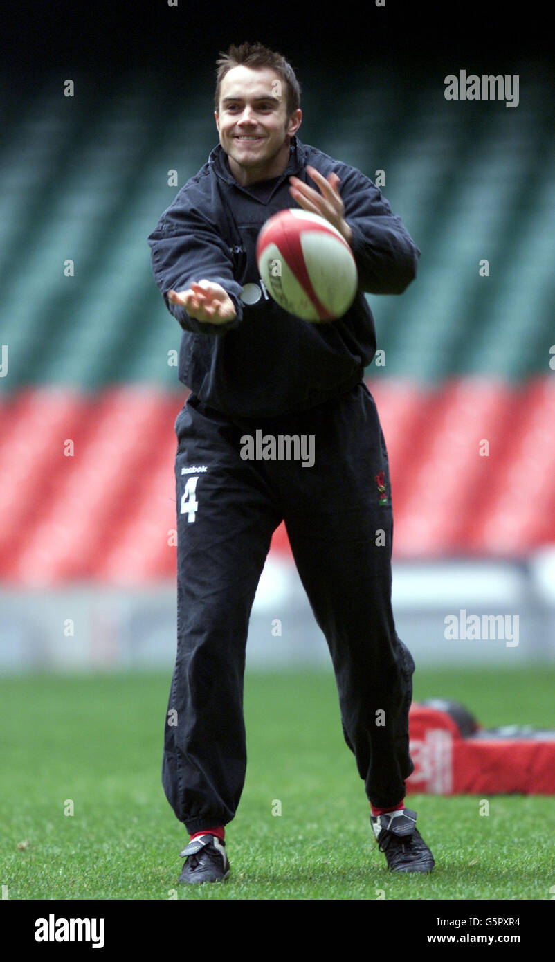 Rhys Williams of Wales, during training in the build up to the Lloyds ...