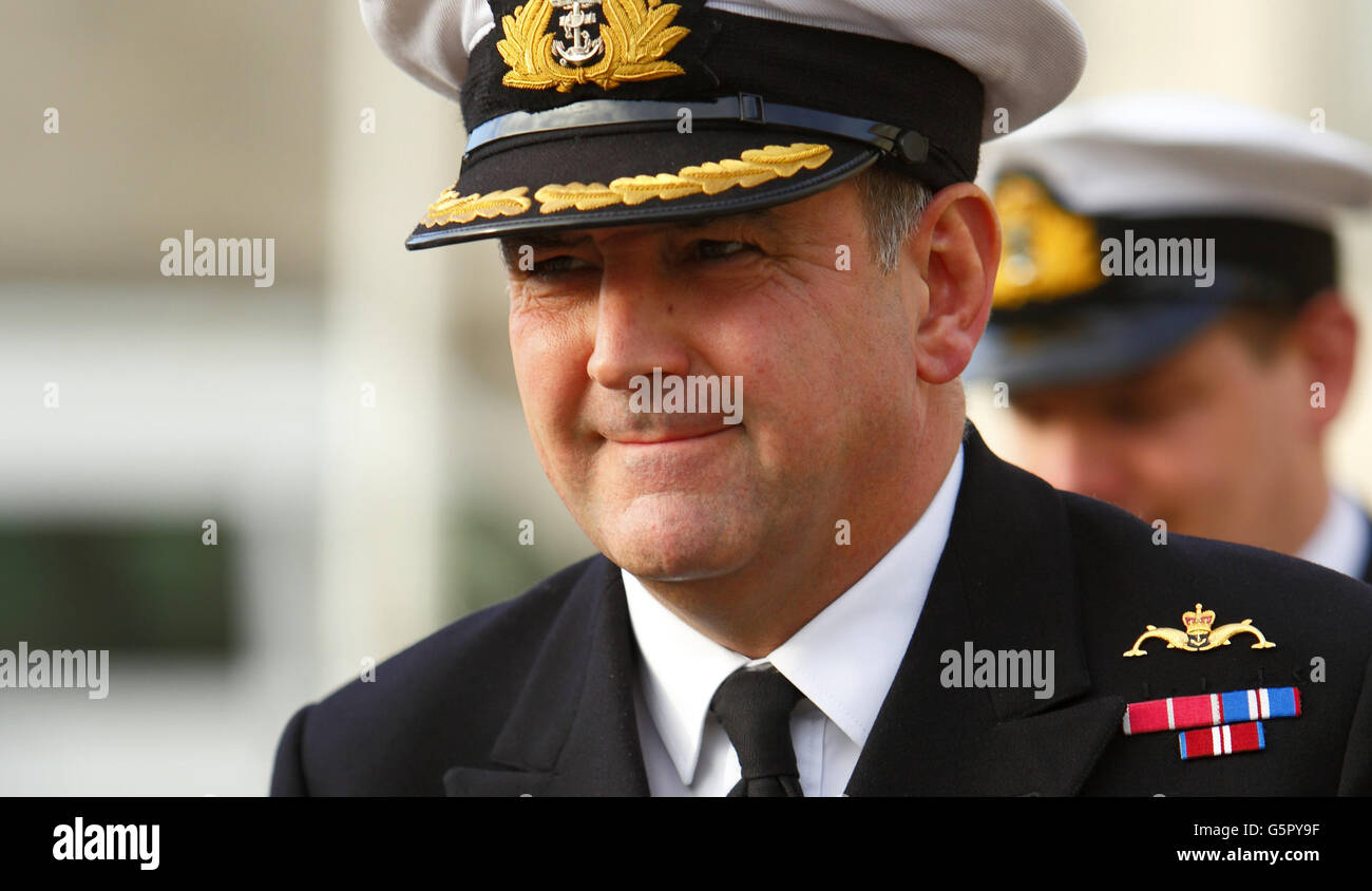 Royal Navy Commander Iain Breckenridge leaves an inquest in Southampton ...
