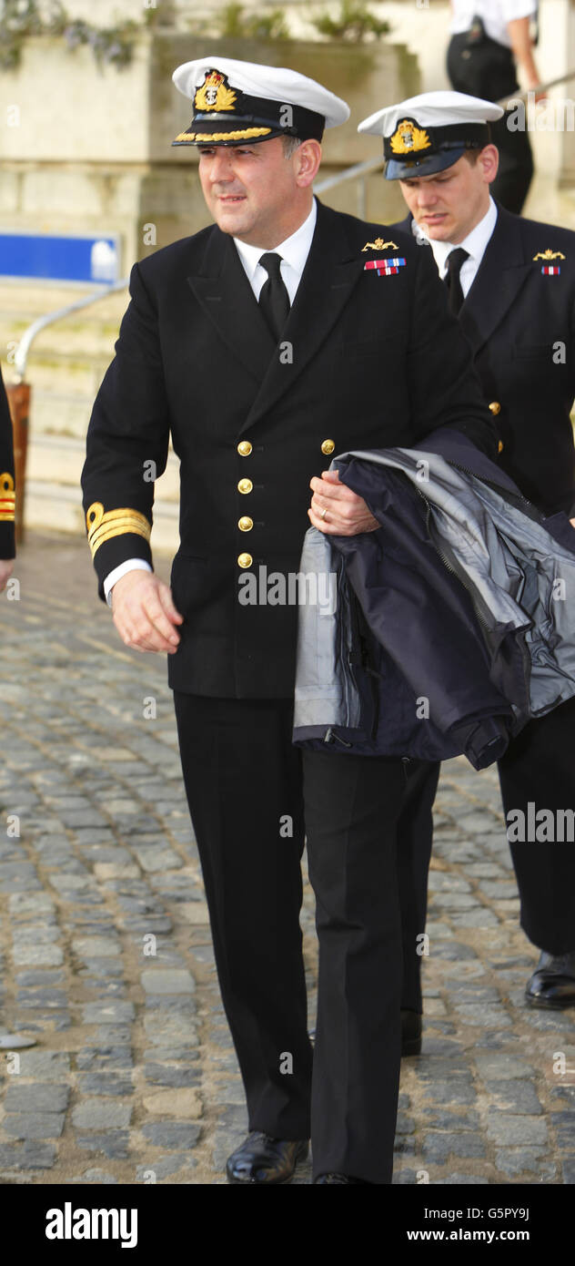 Royal Navy Commander Iain Breckenridge leaves an inquest in Southampton ...