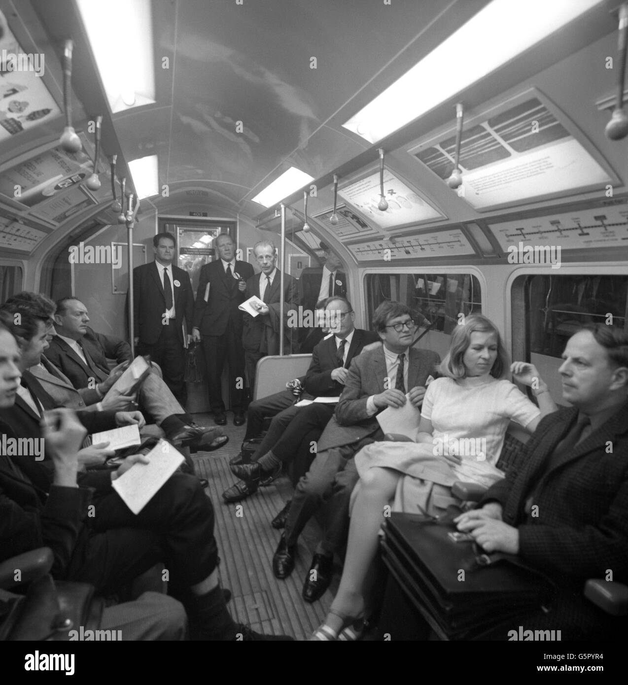 Passengers on a test run of Stage 1 of the new Victoria Line ...