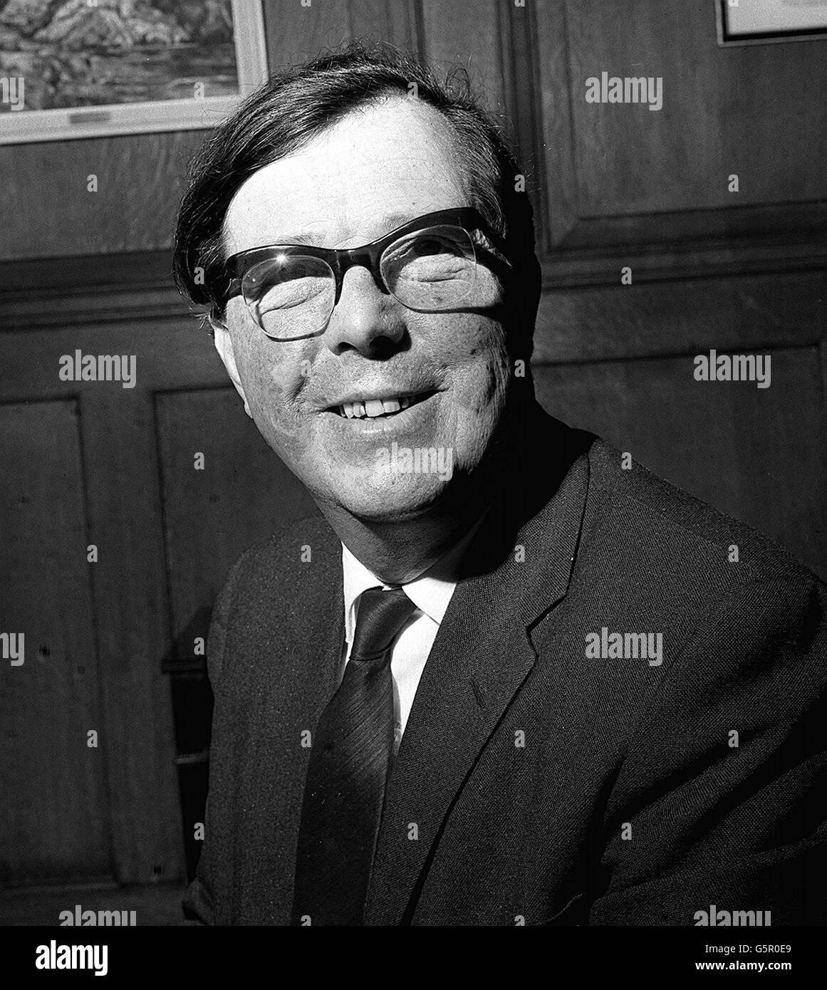 Cledwyn Hughes, the new Secretary of State for Wales at his desk in the ...