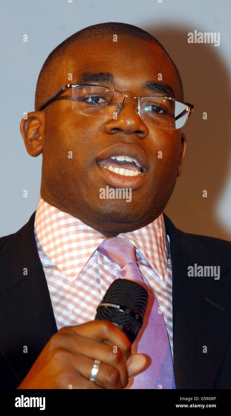 Labour MP David Lammy talks at a press conference at Portcullis House ...