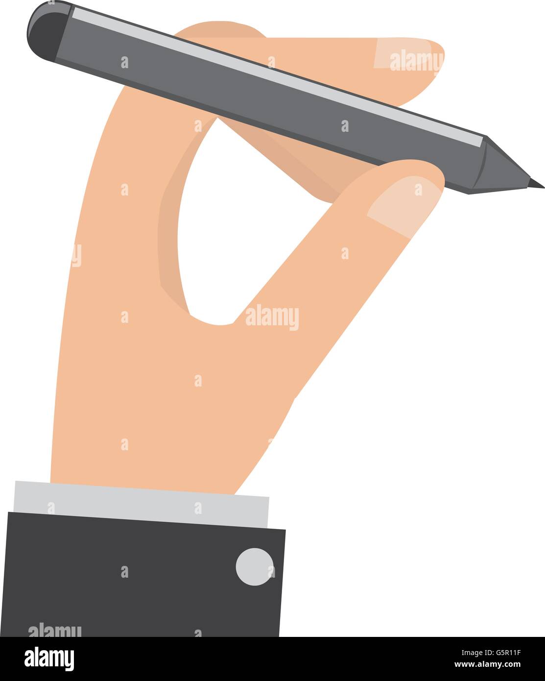 hand holding pencil Stock Vector Image & Art - Alamy