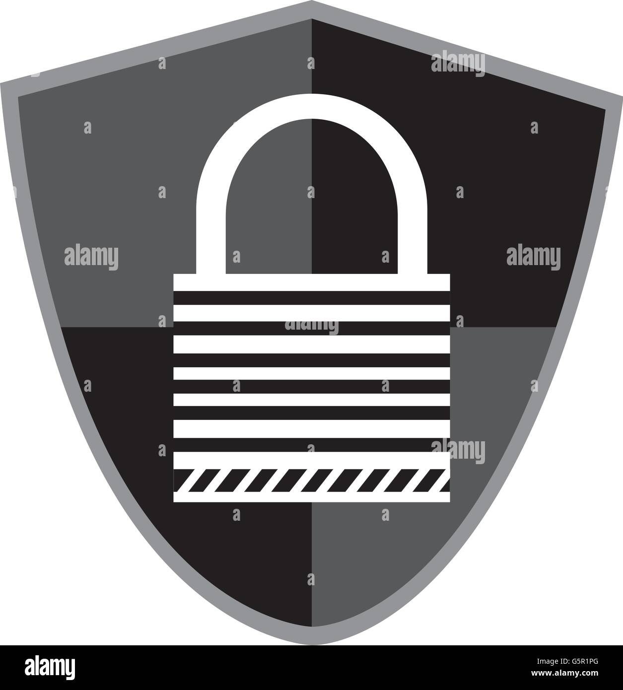 shield with key lock Stock Vector Image & Art - Alamy