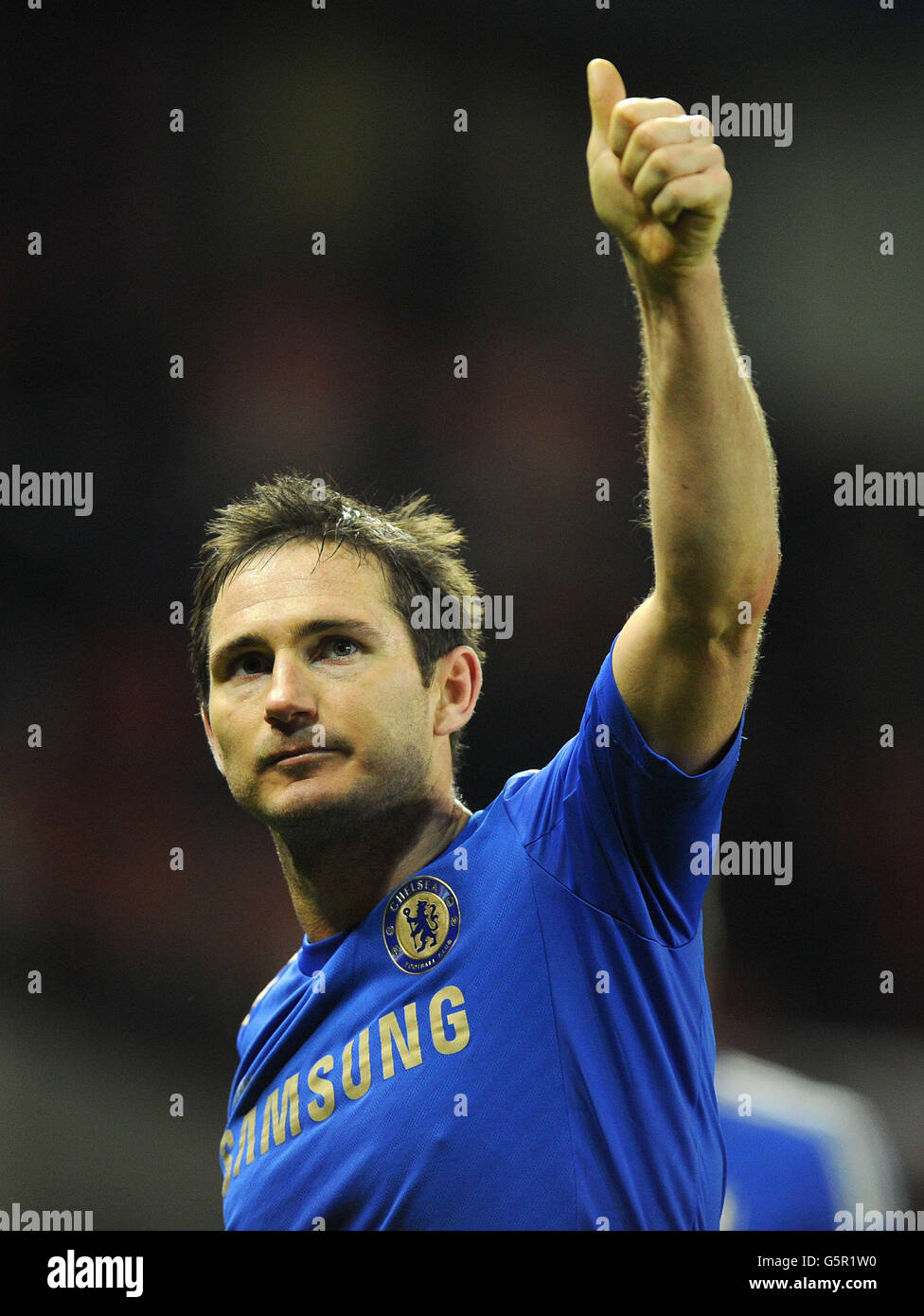 Chelsea's Frank Lampard salutes the fans after his teams 4-0 win during ...