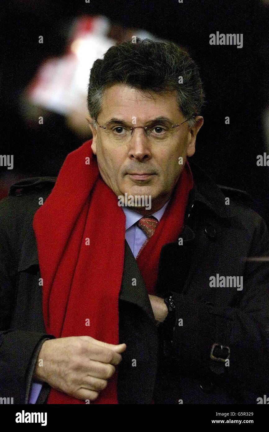 Arsenal's Chief Executive David Dein in the Anfield directors box ...