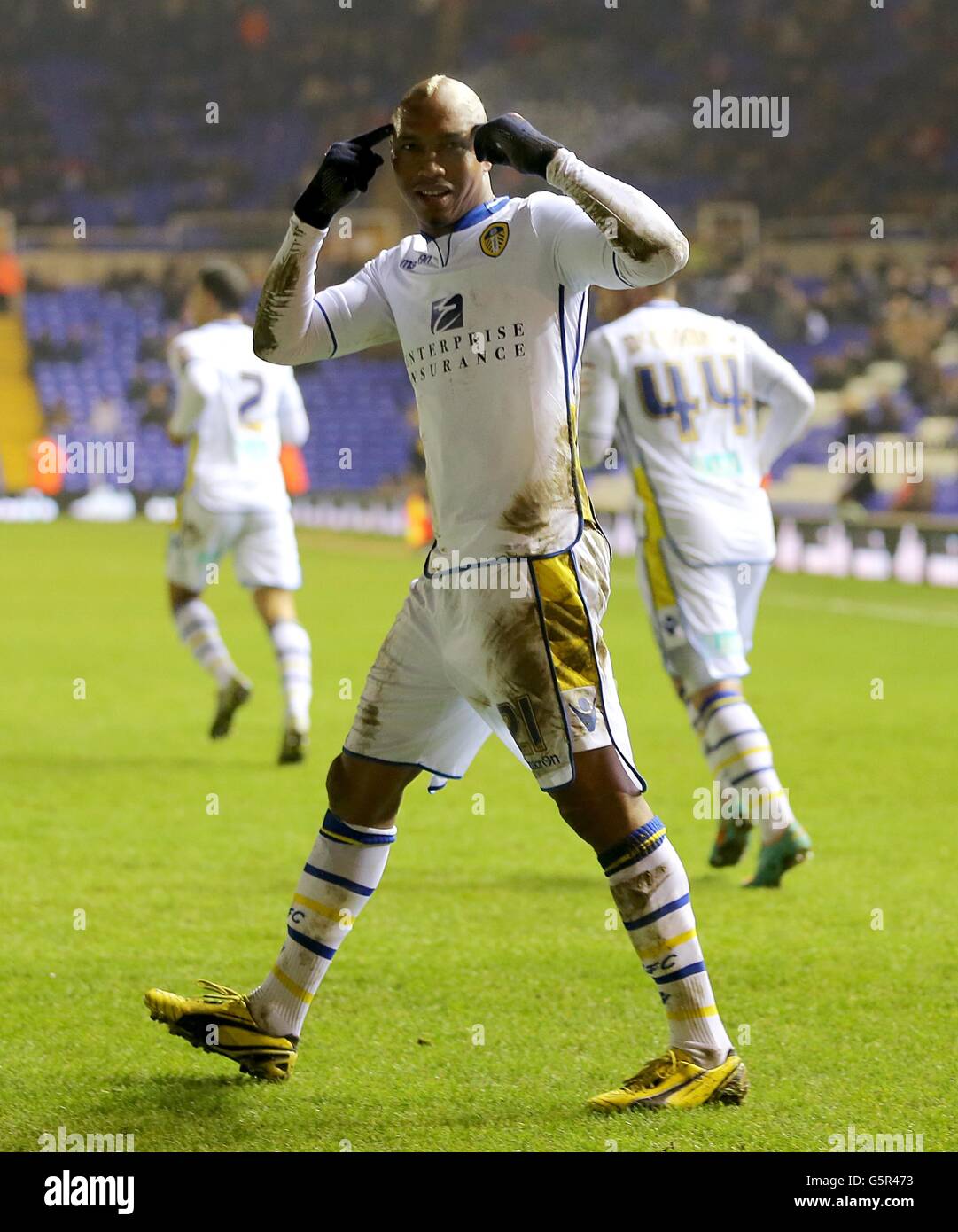 Leeds United's El-Hadji Diouf celebrates scoring his side's second goal ...