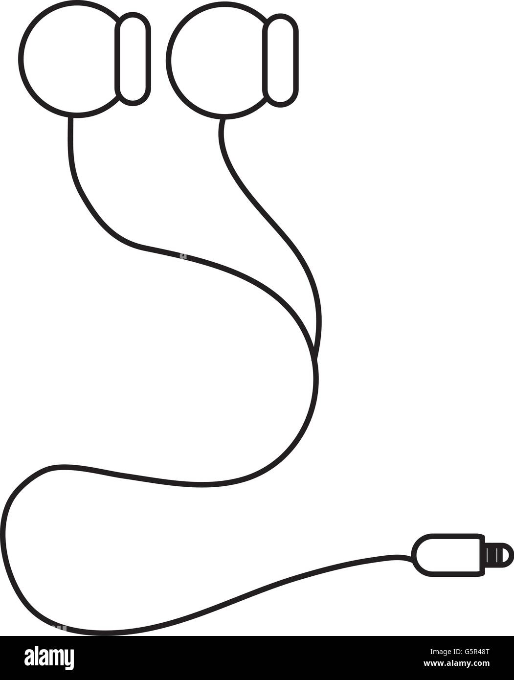 earphones with cord Stock Vector Image & Art - Alamy
