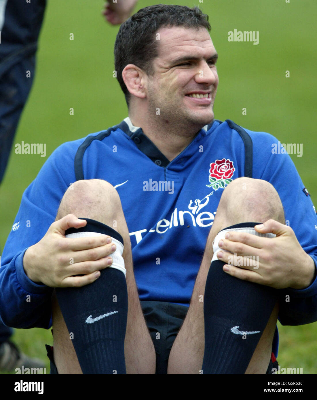 England Captain Martin Johnson trains with the England squad at ...