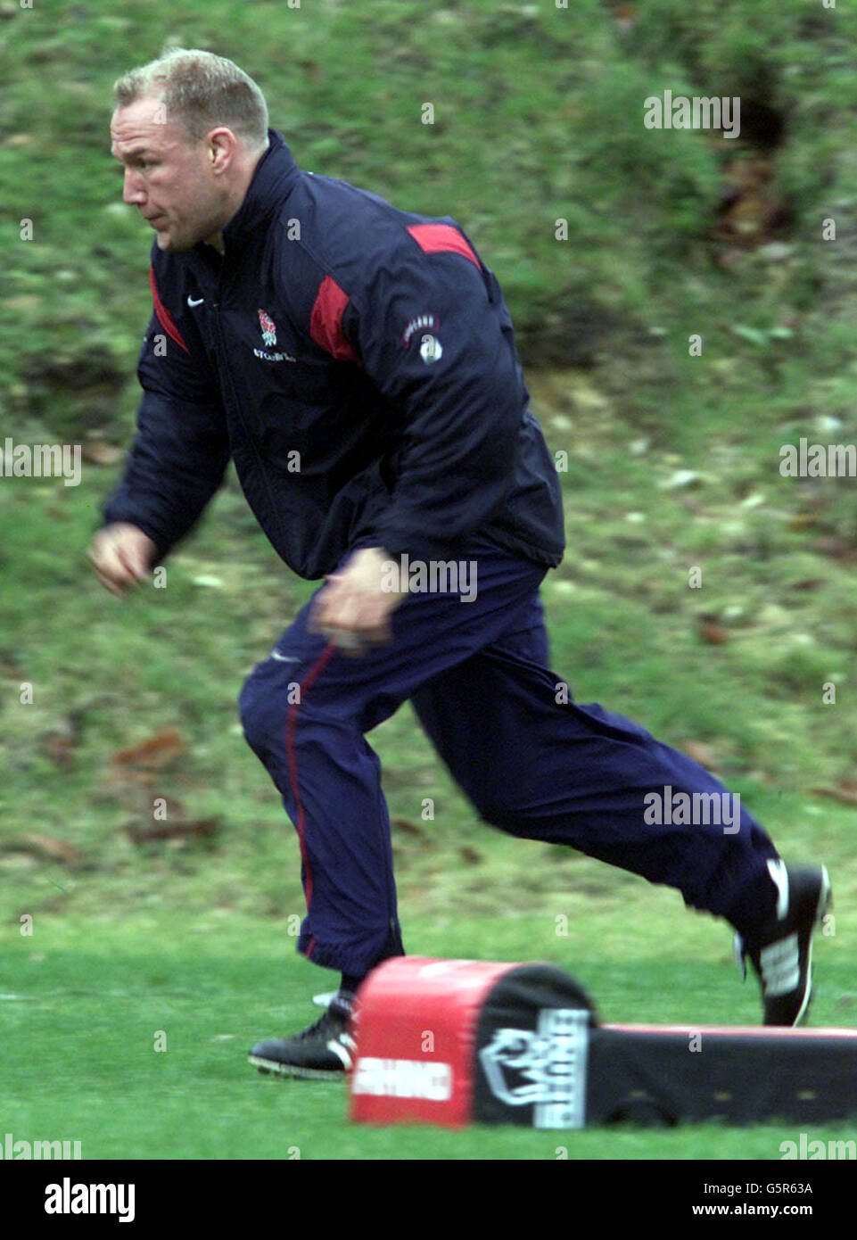 England's Neil Back trains with the squad at Pennyhill Park Hotel ...