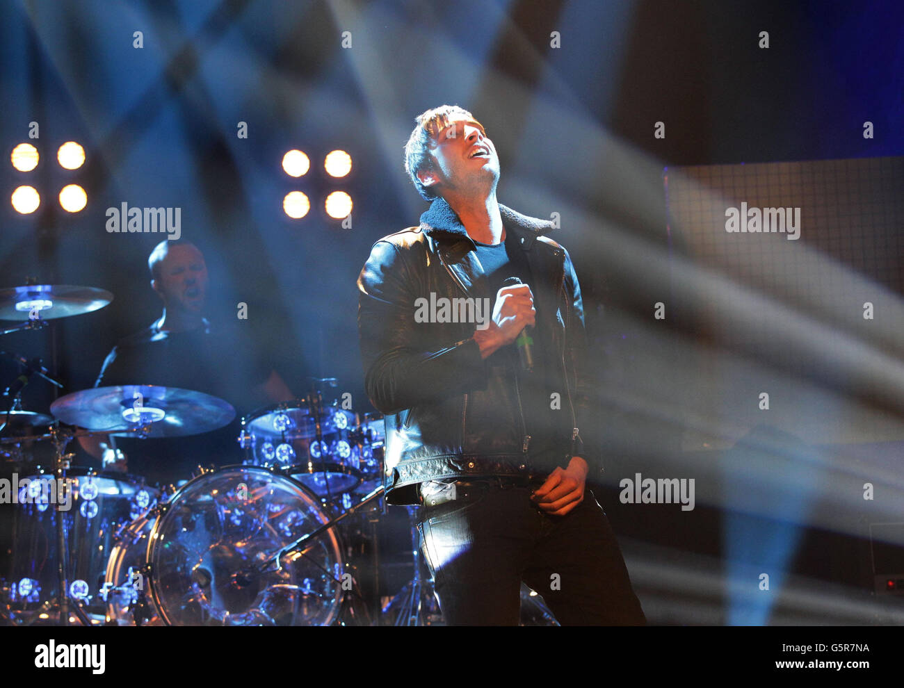 Guest Elliot Gleave, better known as Example, during filming of The ...