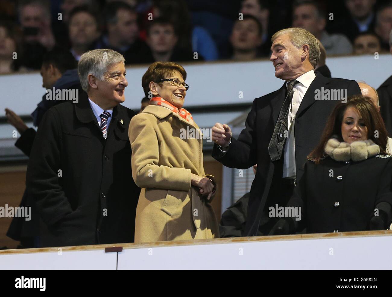 Chairman of the FA David Bernstein (left) speaks with the Fa's director ...