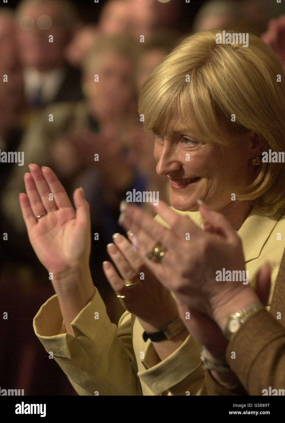 Celia Larkin, applauds the speech of her partner, Irish Prime Minister ...