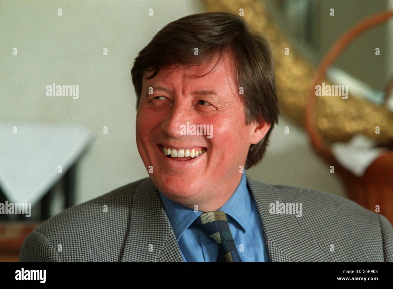 Uefa interview lennart johansson and gerhard aigner hi-res stock ...