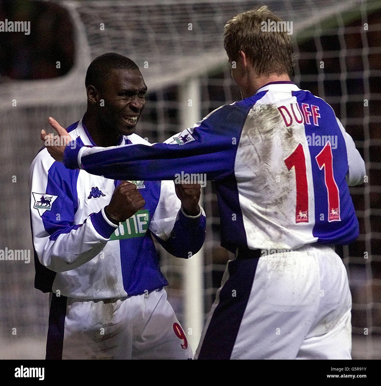 Blackburn's Andrew Cole with Damien Duff during the Worthington Cup ...