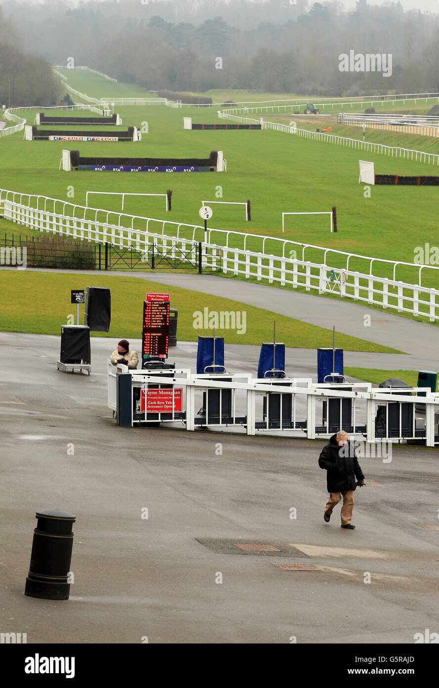 Horse Racing - Lingfield Park Racecourse. A general view showing sparce ...