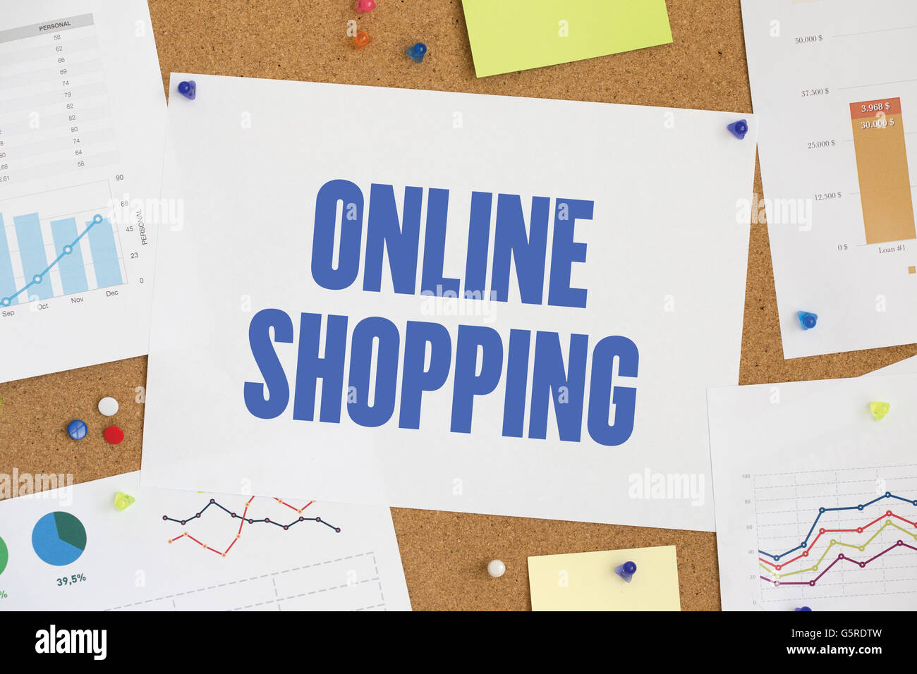 CHART BUSINESS GRAPH RESULT COMPANY ONLINE SHOPPING CONCEPT Stock Photo ...