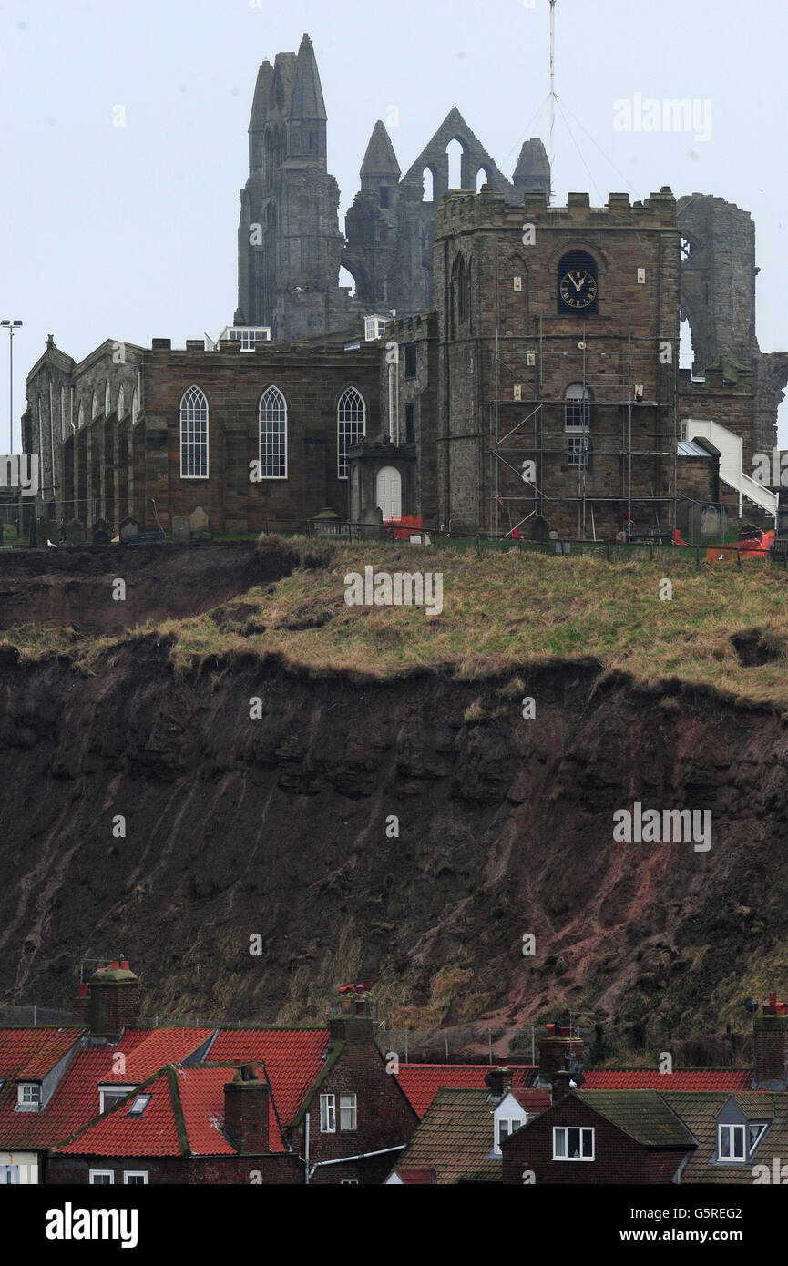 Erosion in Whitby Stock Photo - Alamy
