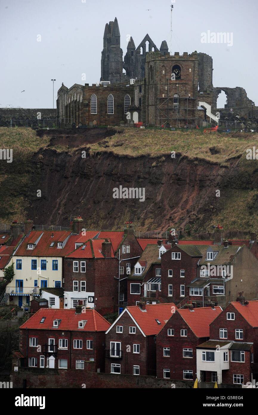 Erosion in Whitby Stock Photo - Alamy