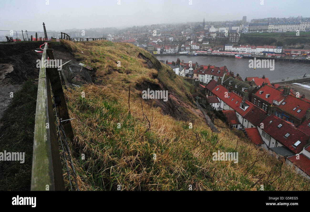 Erosion in Whitby Stock Photo - Alamy