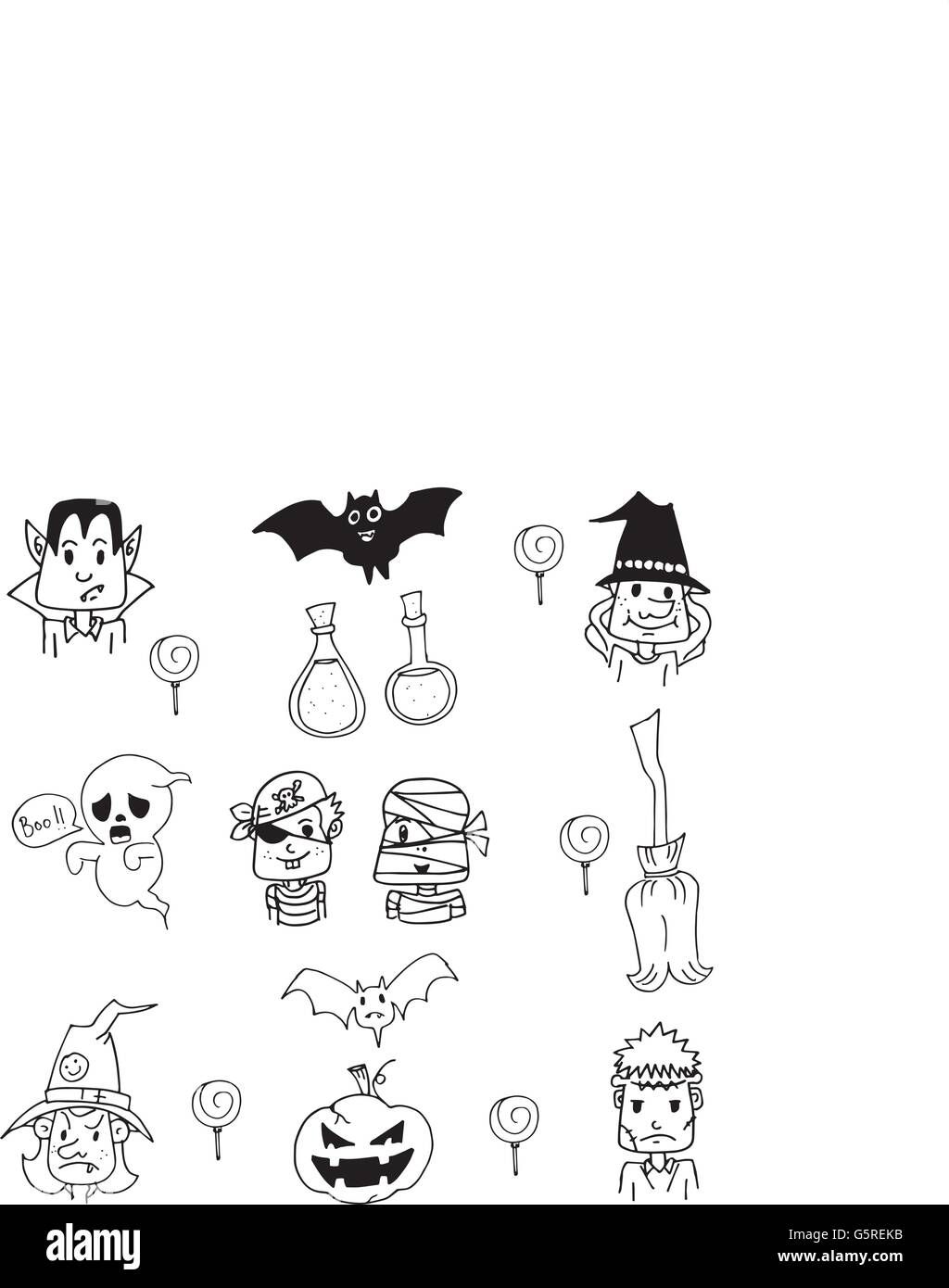 Costume Halloween in doodle Stock Vector Image & Art - Alamy