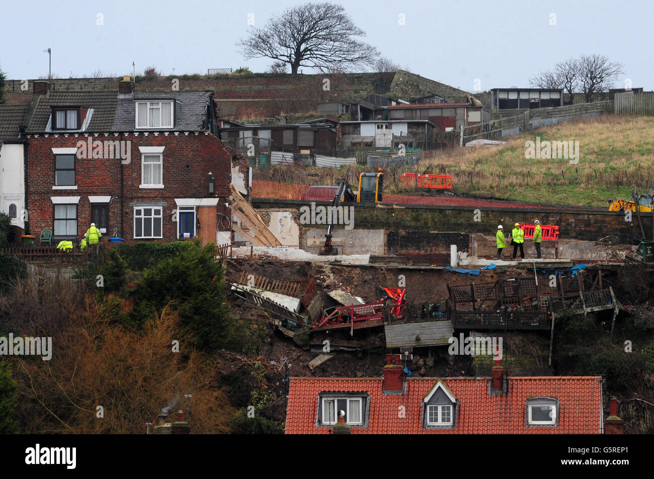 Erosion in Whitby Stock Photo - Alamy
