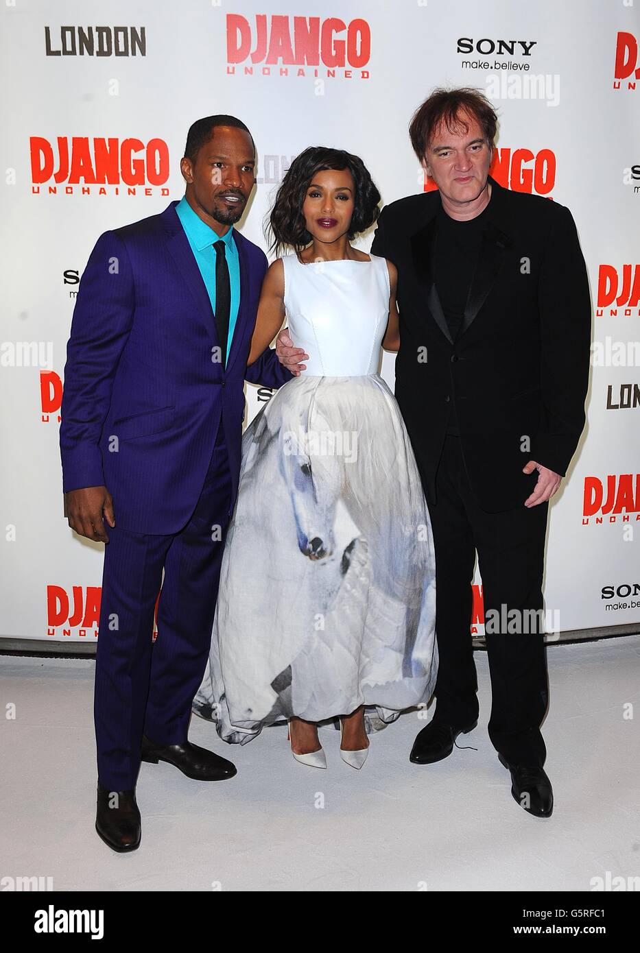 (left to right) Jamie Foxx, Kerry Washington and Director Quentin ...