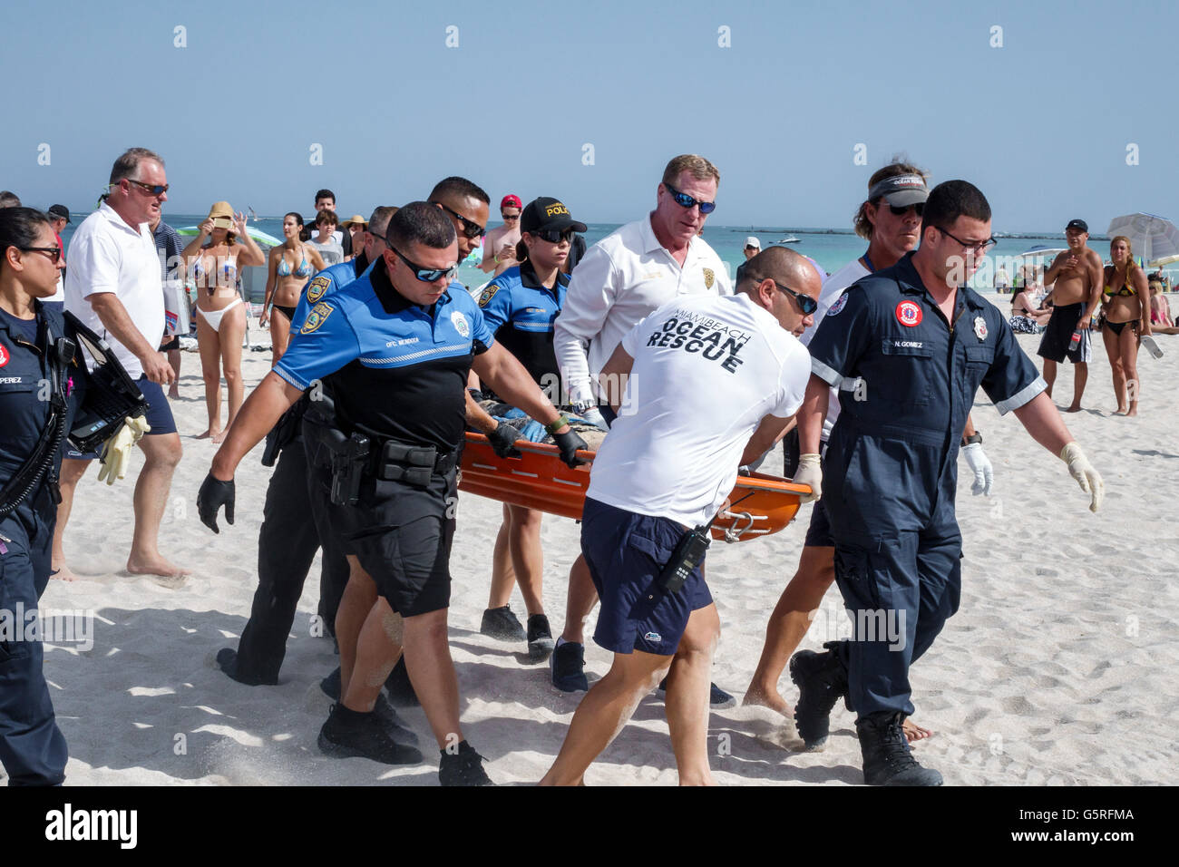 Miami Beach Florida,Atlantic Ocean,public,sand,Ocean Rescue,police ...