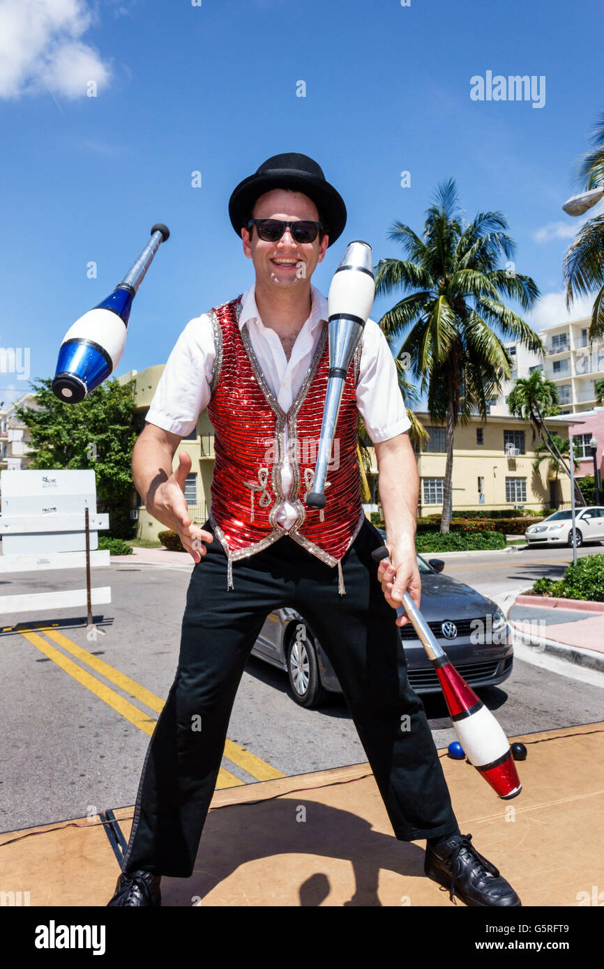 Florida miami beach man bike hi-res stock photography and images - Alamy