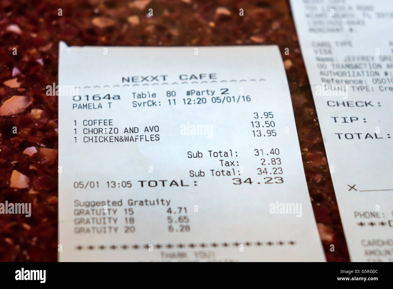 Receipt Restaurant Stock Photos & Receipt Restaurant Stock Images - Alamy