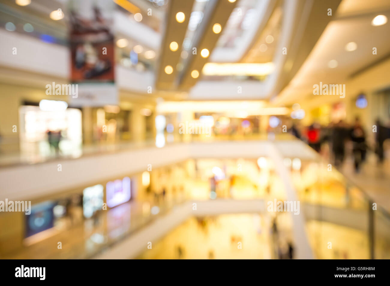 Bokeh Shopping Mall Background Stock Photo - Alamy