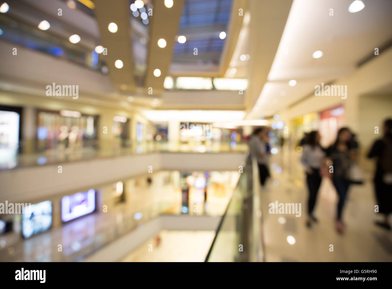 Bokeh Shopping Mall Background Stock Photo - Alamy