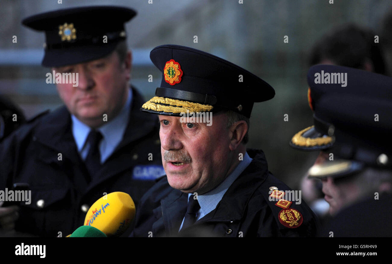 Garda commissioner Martin Callinan holds a press conference at Dundalk ...