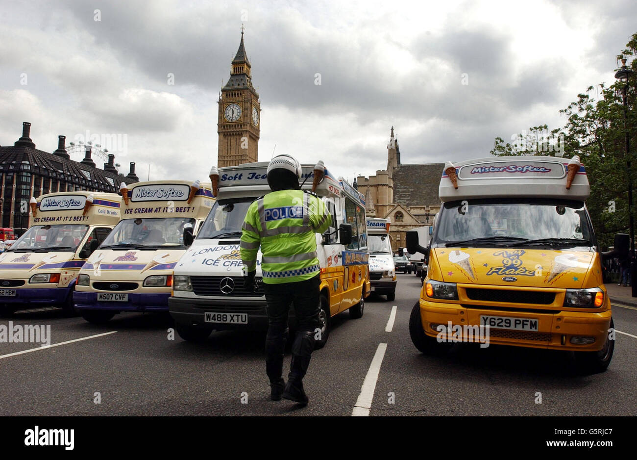 Ice Cream van protest Stock Photo - Alamy