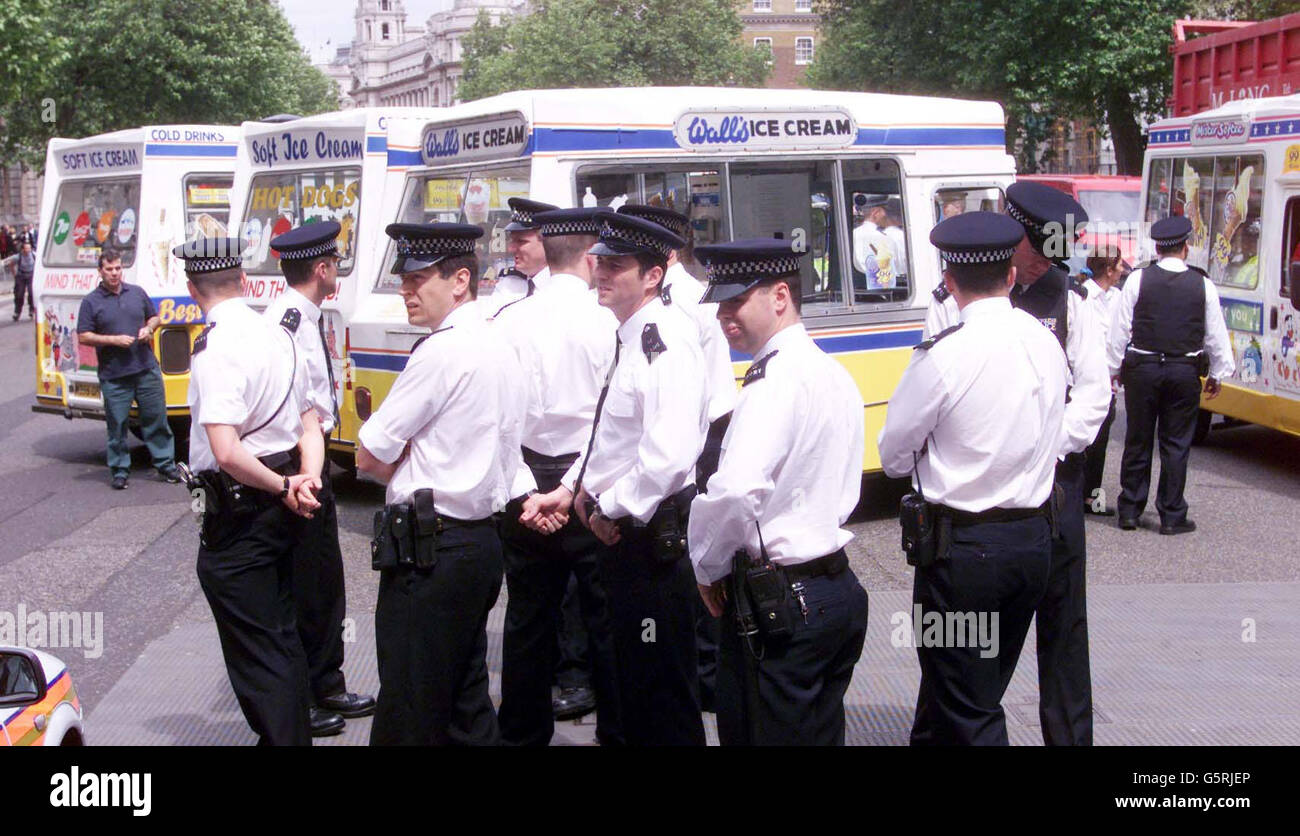 Ice Cream van protest Stock Photo - Alamy