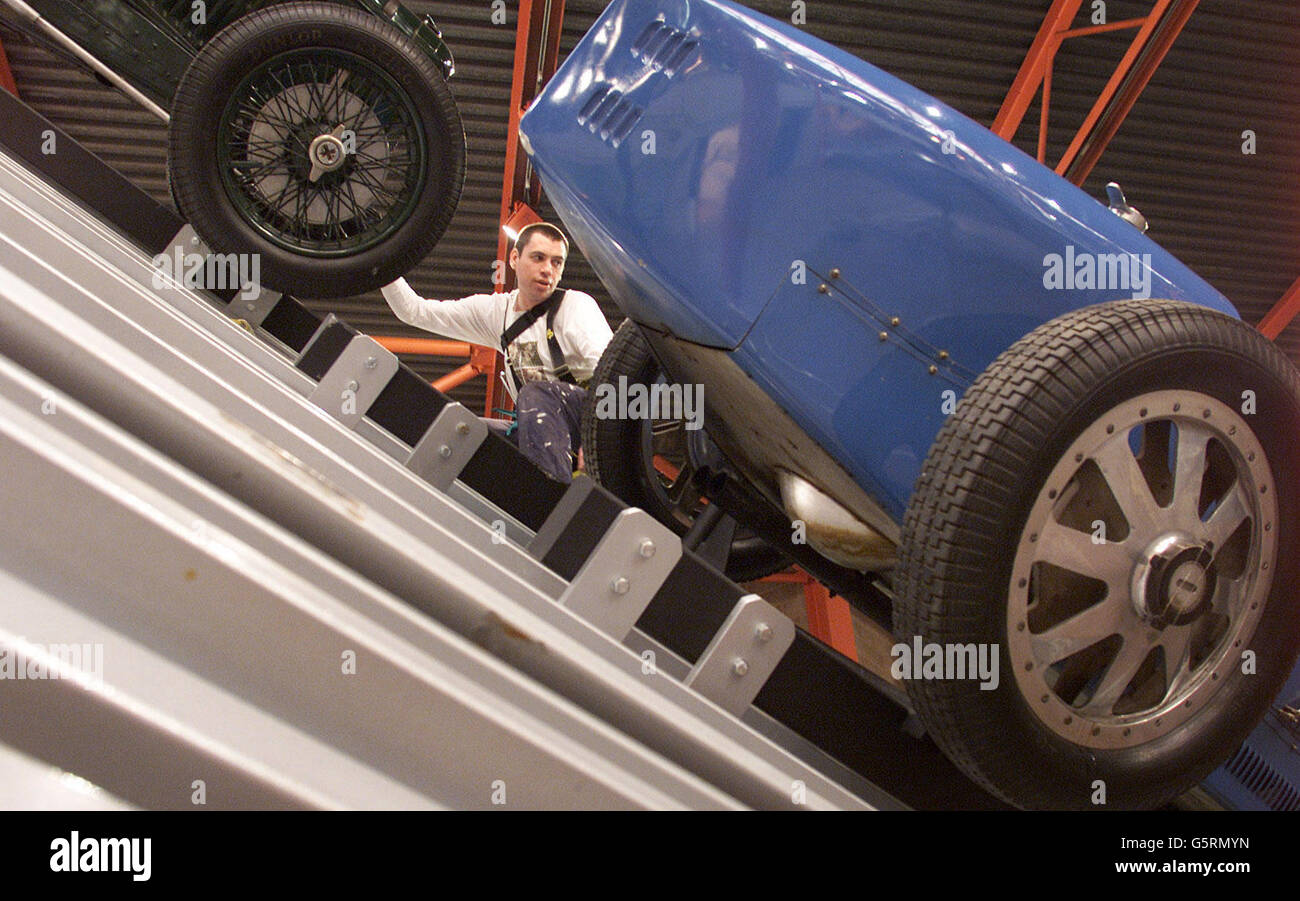 High access worker Marcus Raven installs the first cars in the new ...