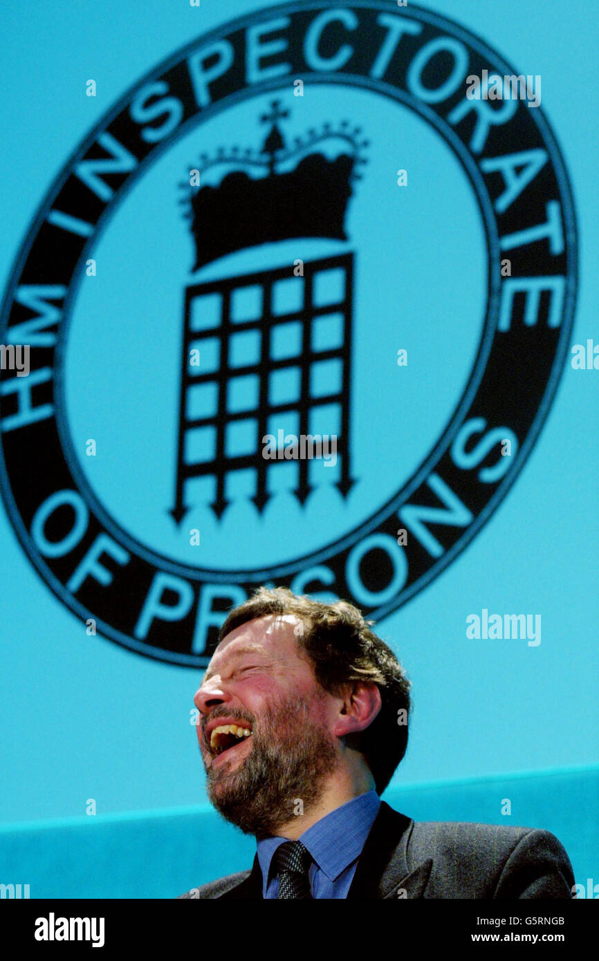 Britain's Home Secretary David Blunkett during his speach at the ...