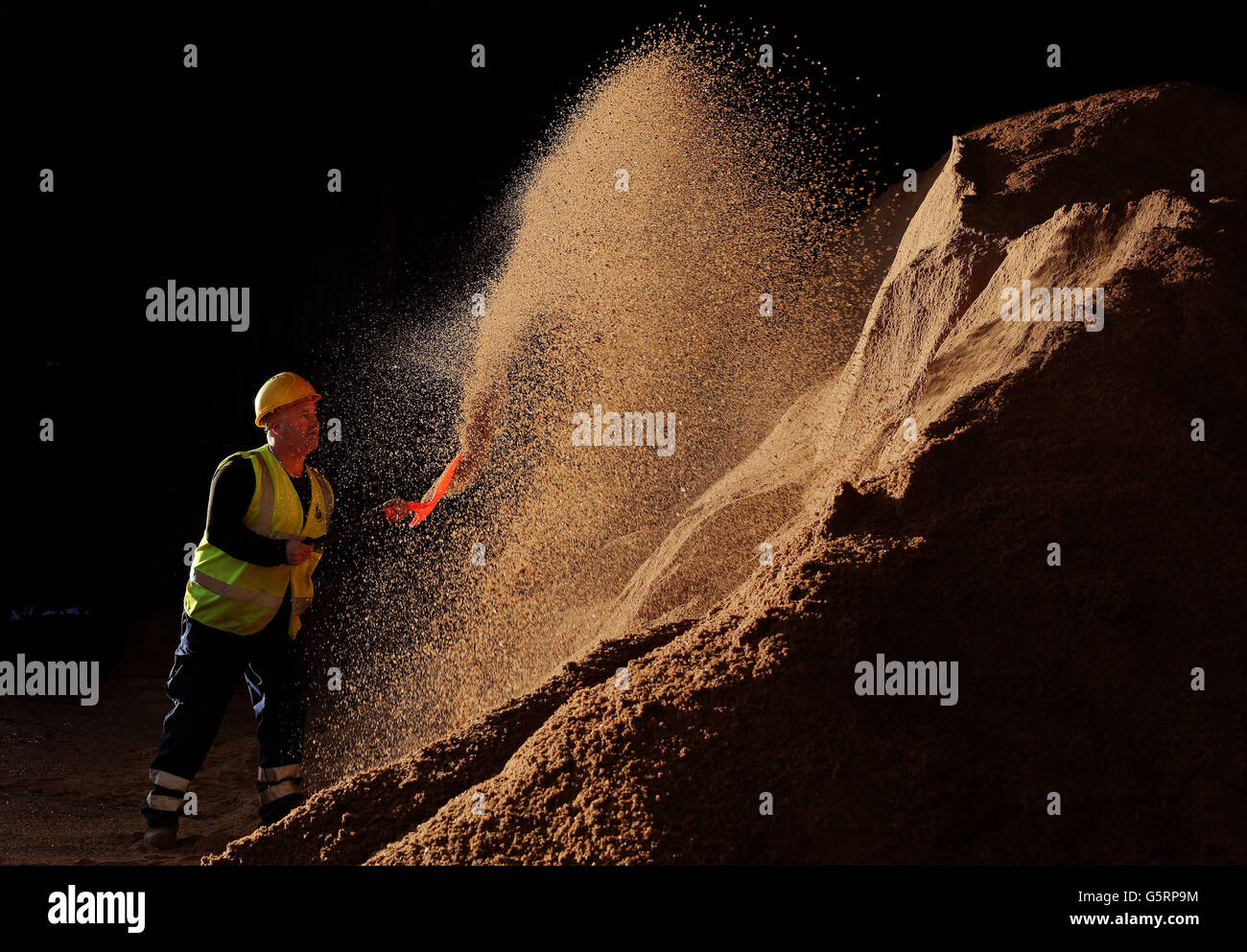 Weather - Winter Snowfall - Shoveling Rocksalts - Stirling Stock Photo ...
