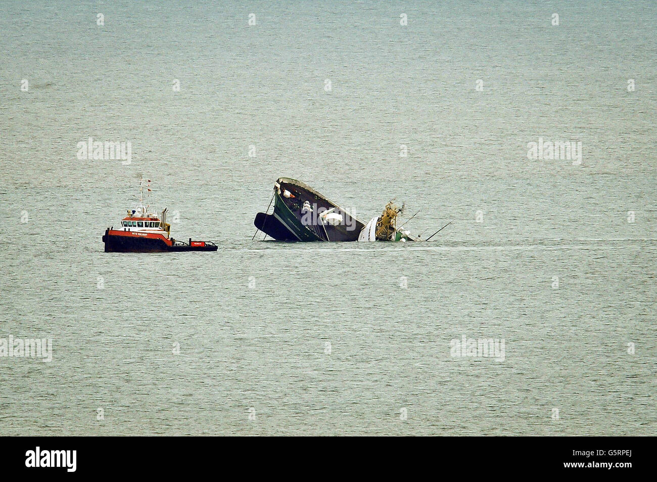Tug boat accident Stock Photo - Alamy