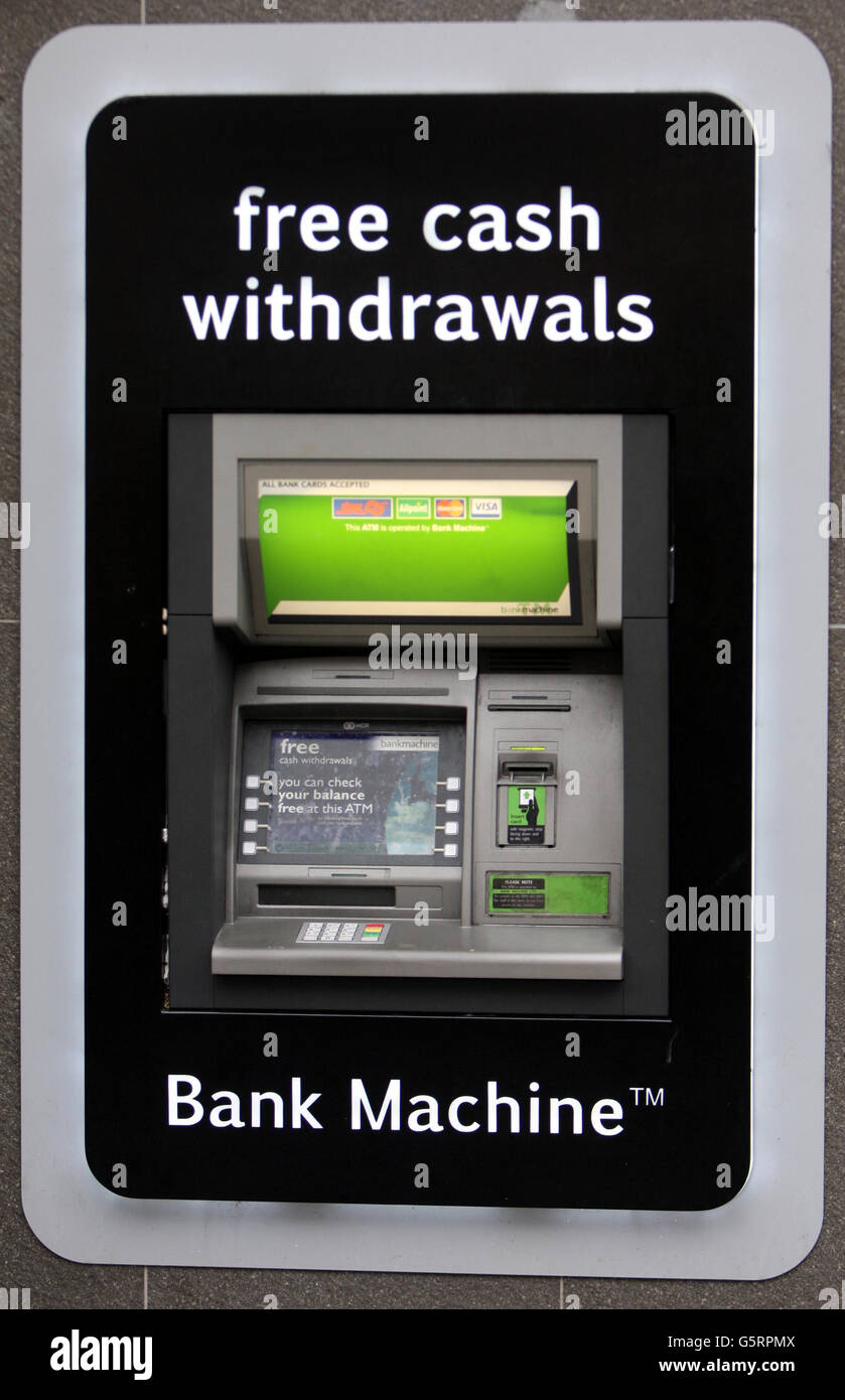Bank Stock. A cash machine on Royal avenue, Belfast Stock Photo - Alamy