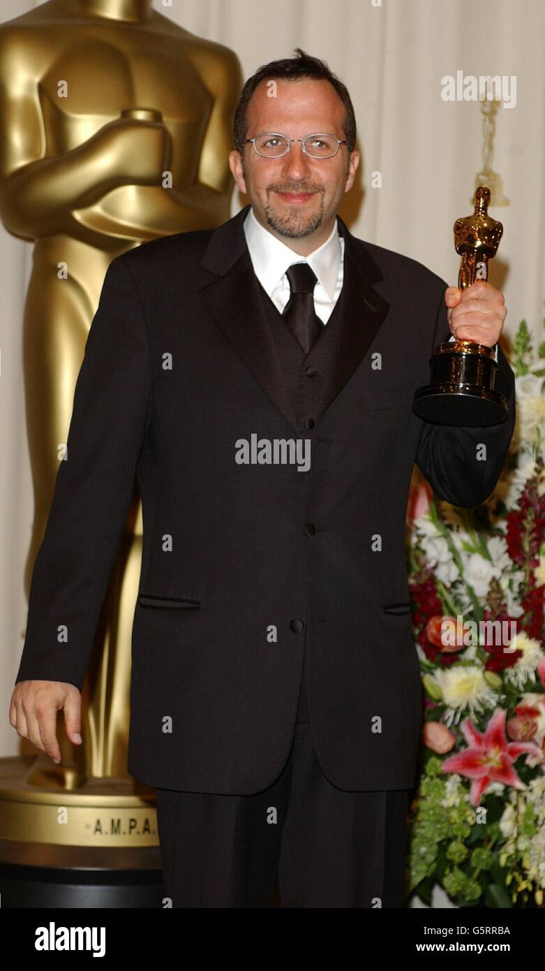 Aron Warner with his Best Animated Feature Film award for Shrek at the ...