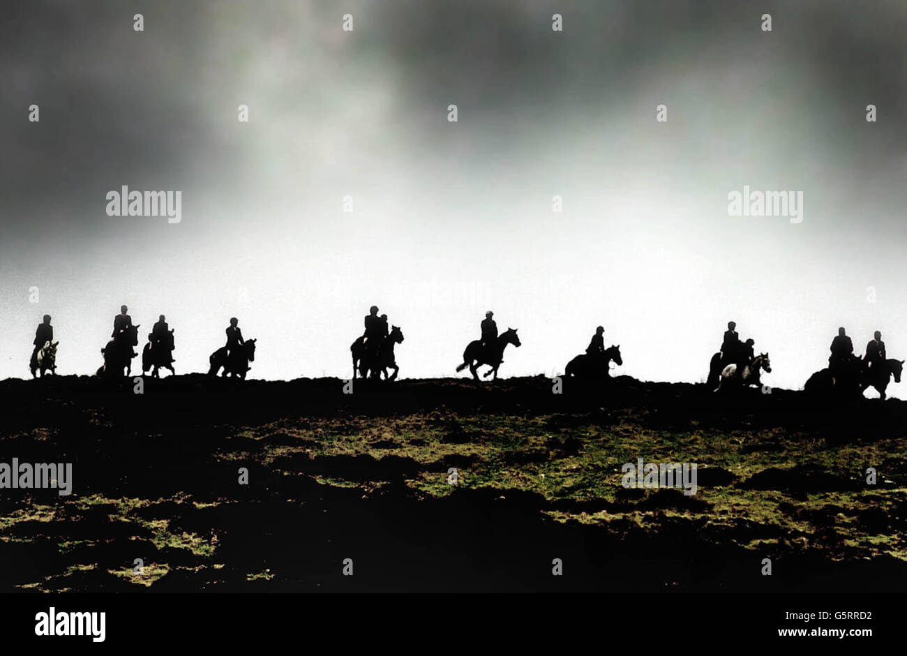 Buccleuch Hunt - Riders set off Stock Photo - Alamy