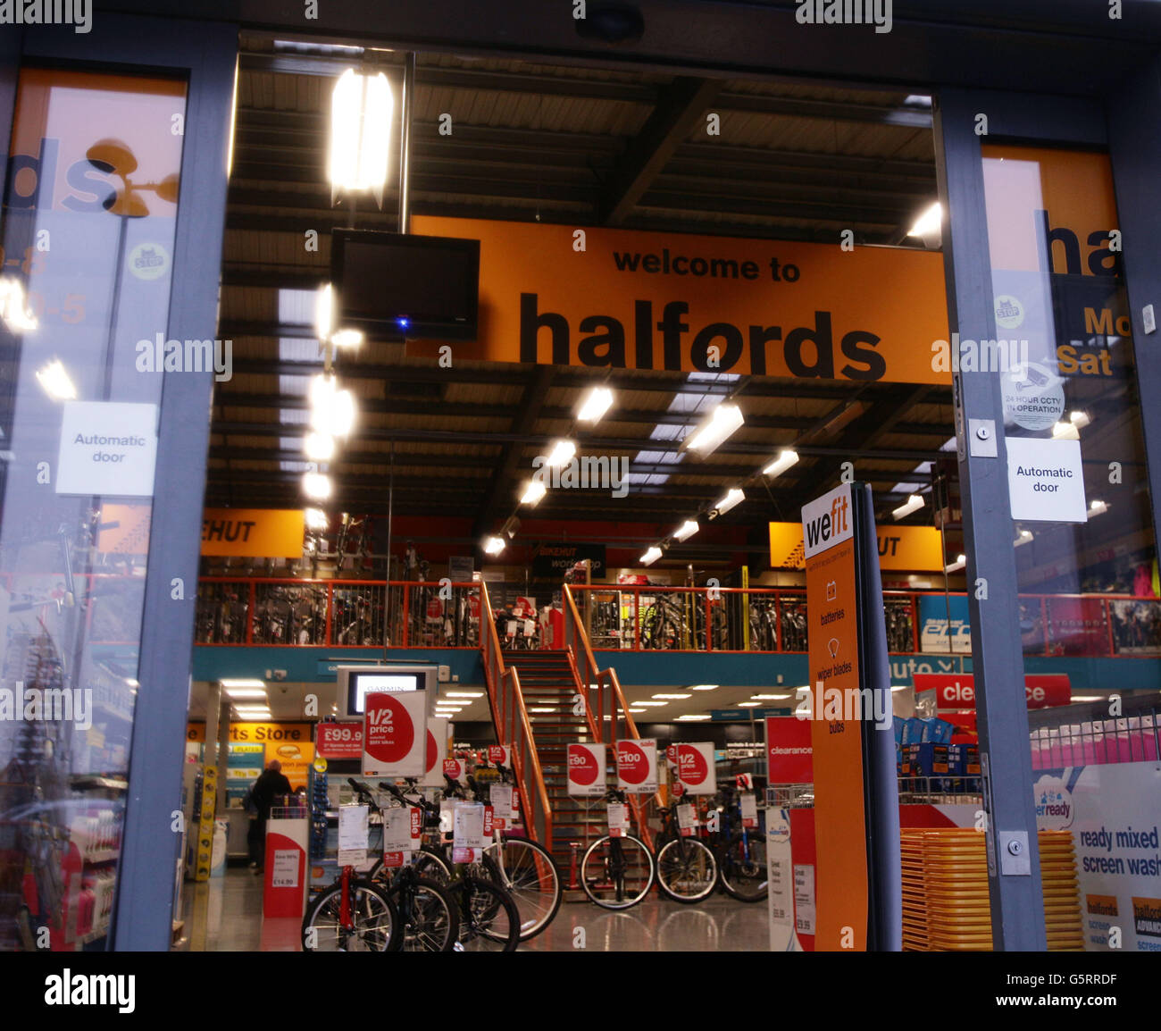 The entrance to a Halfords store in north London. Halfords rode out the ...