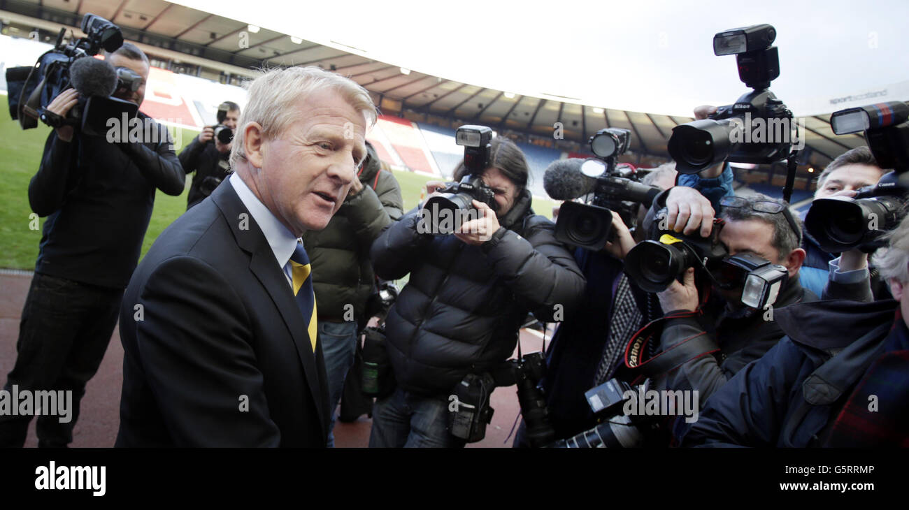 Soccer - Scotland Press Conference - Hampden Park. Gordon Strachan is ...