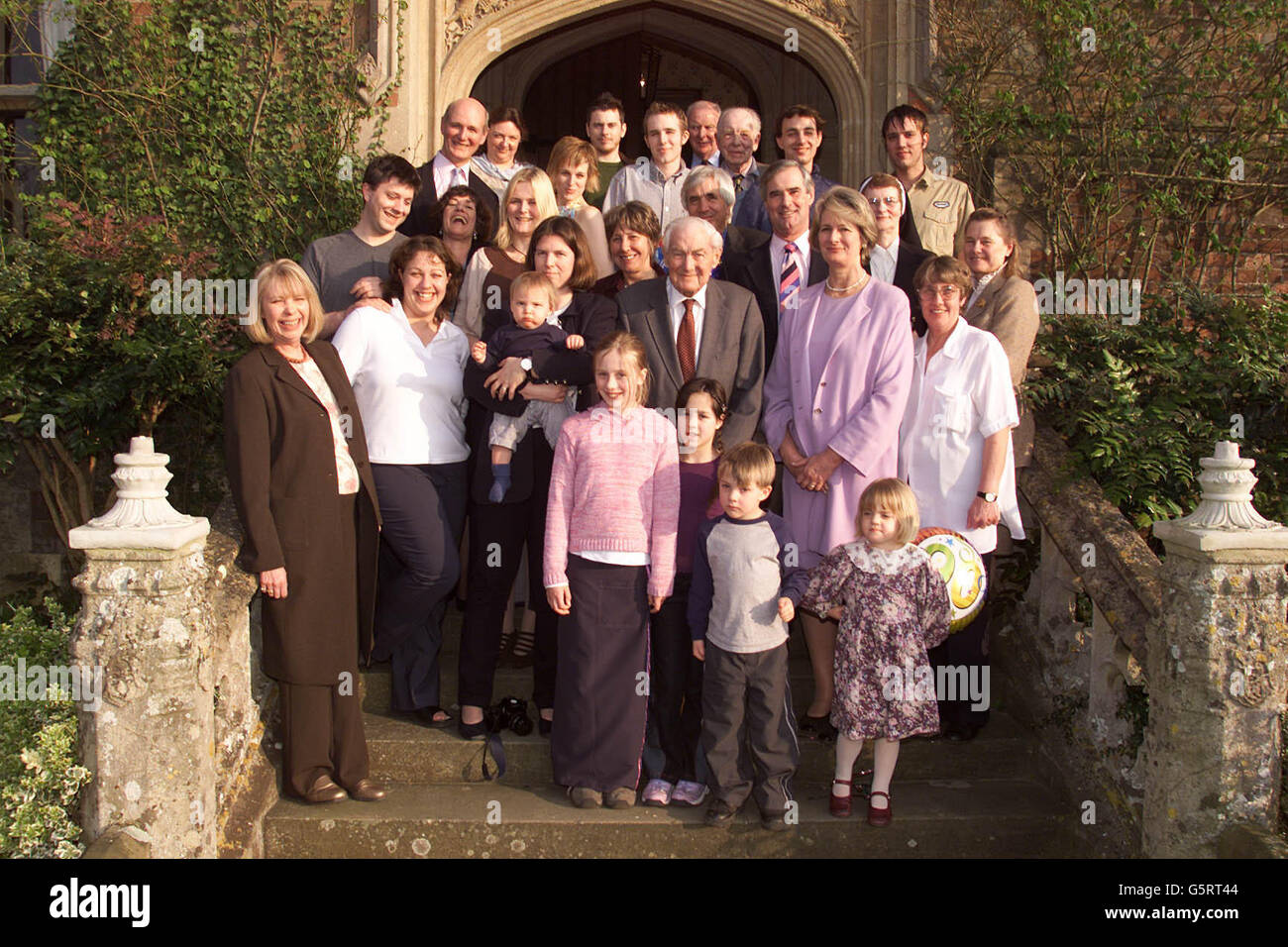 Former Labour Prime Minister Lord Callaghan (centre) celebrates his ...